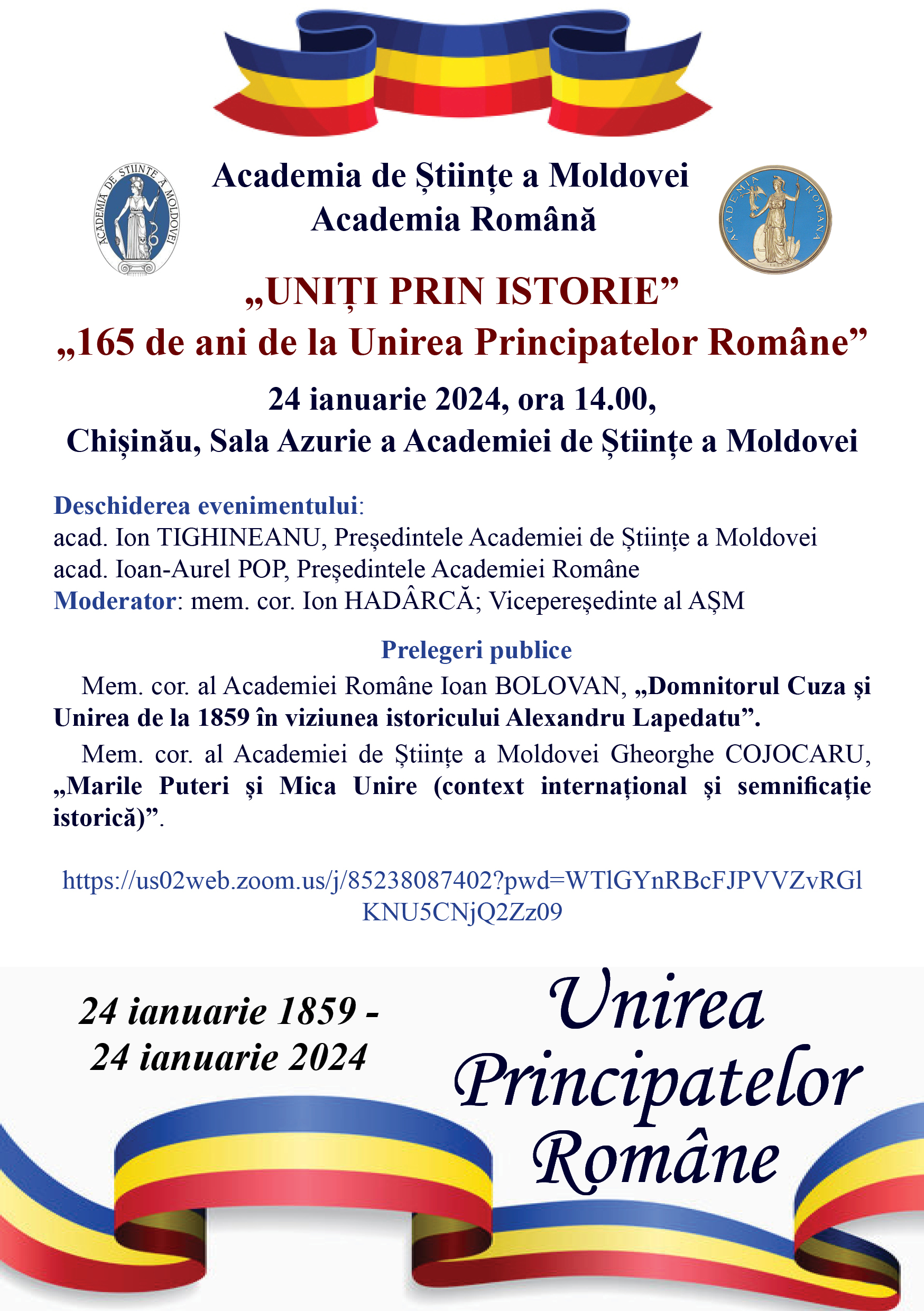 Uniți prin istorie: la 24 ianuarie consemnăm 165 de ani de la Unirea Principatelor Române ...